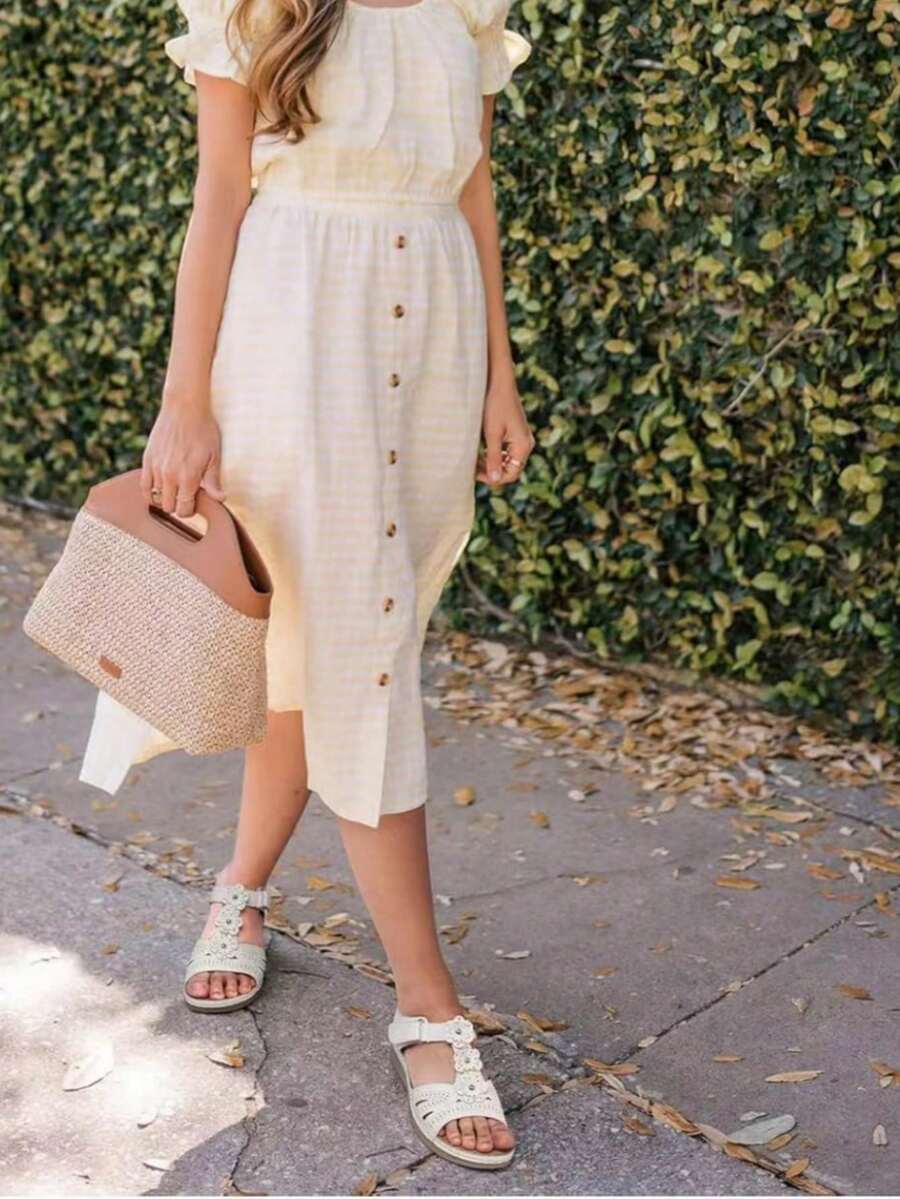 Women Fashion Trend Peep-Toe Flower Wedge Heel Remote Line Women Large ...