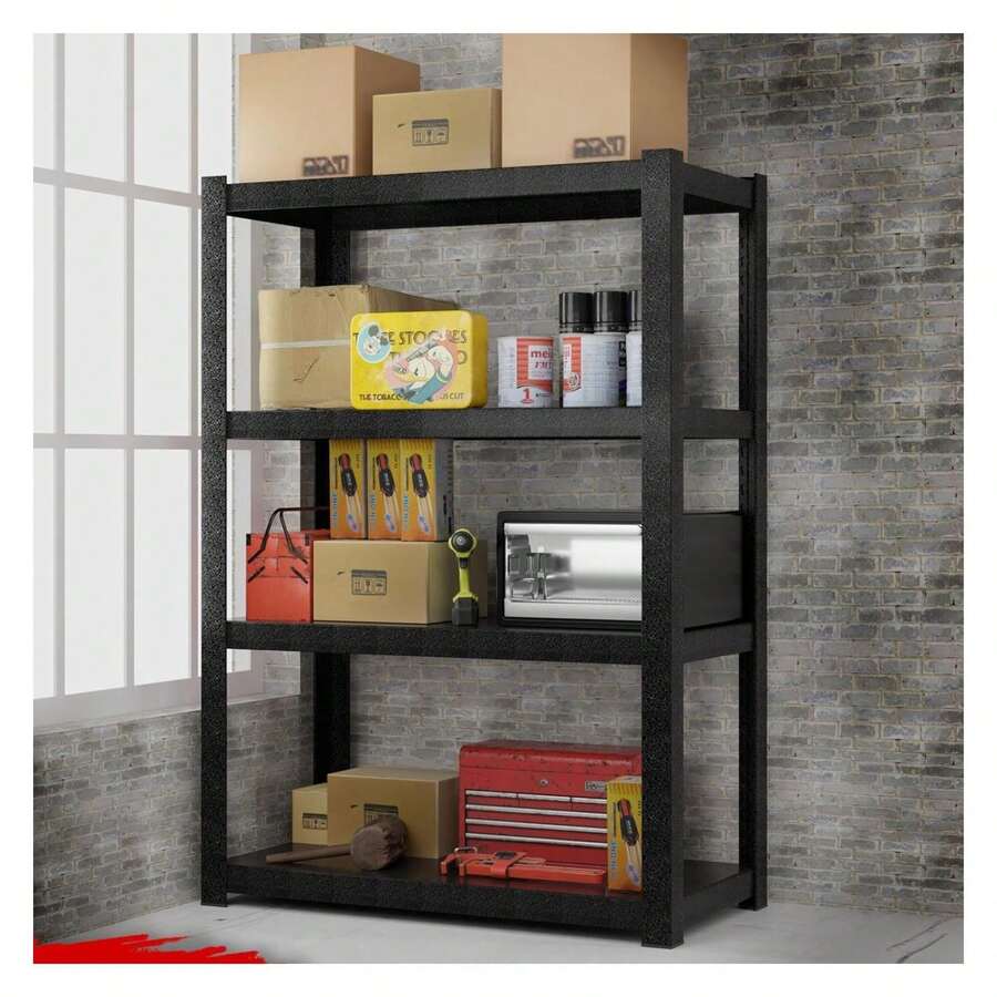 4 Tier Garage Shelving Heavy Duty Garage Storage Shelves 2450 Lbs Heavy ...