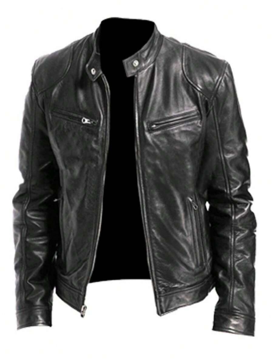 Men's Slim Leather Jacket | SHEIN USA