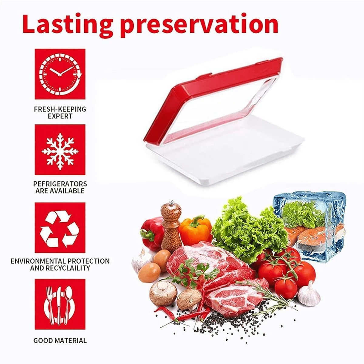 Food Preservation Tray, Reusable Fruit Preservation Tray, Vegetable And ...