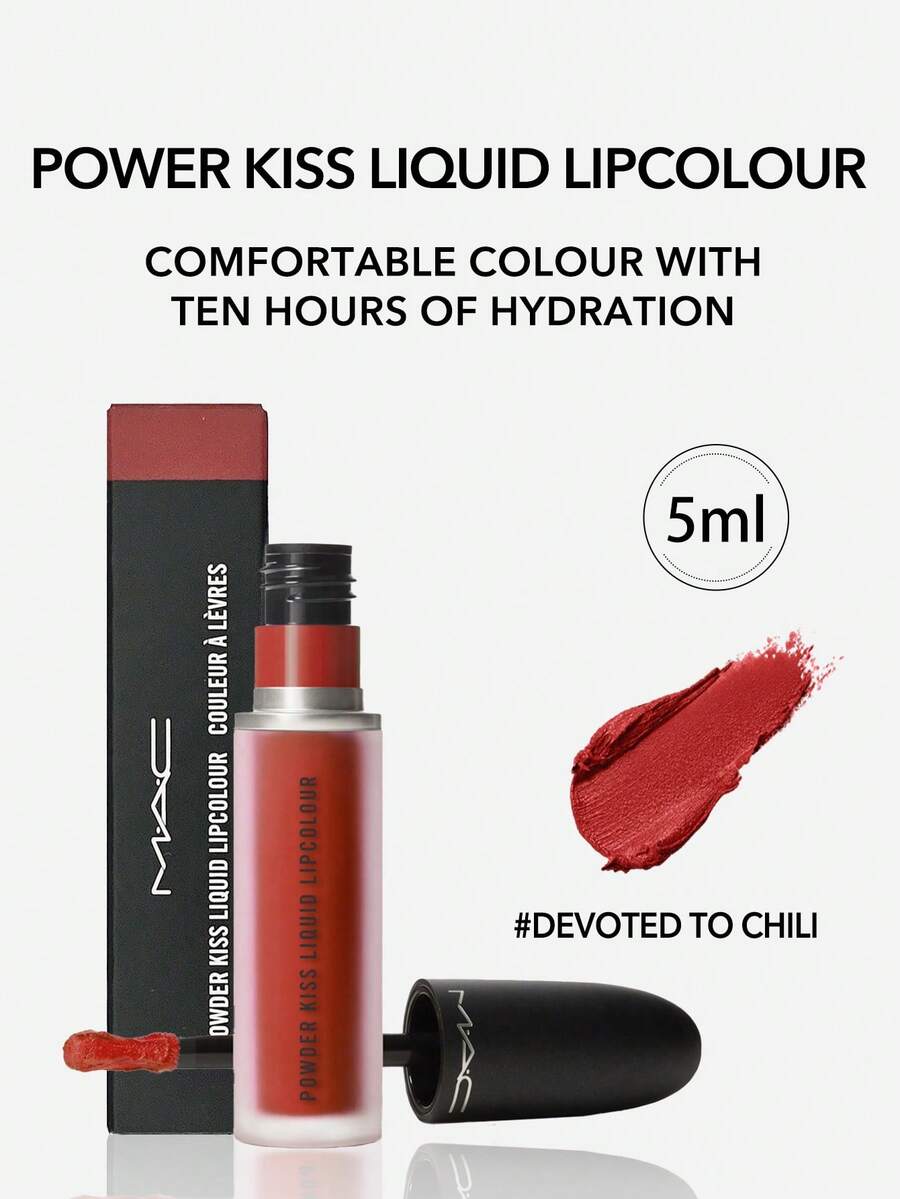 MAC BATOM LÍQUIDO POWDER KISS - DEVOTED TO CHILI, 5ml | SHEIN PT