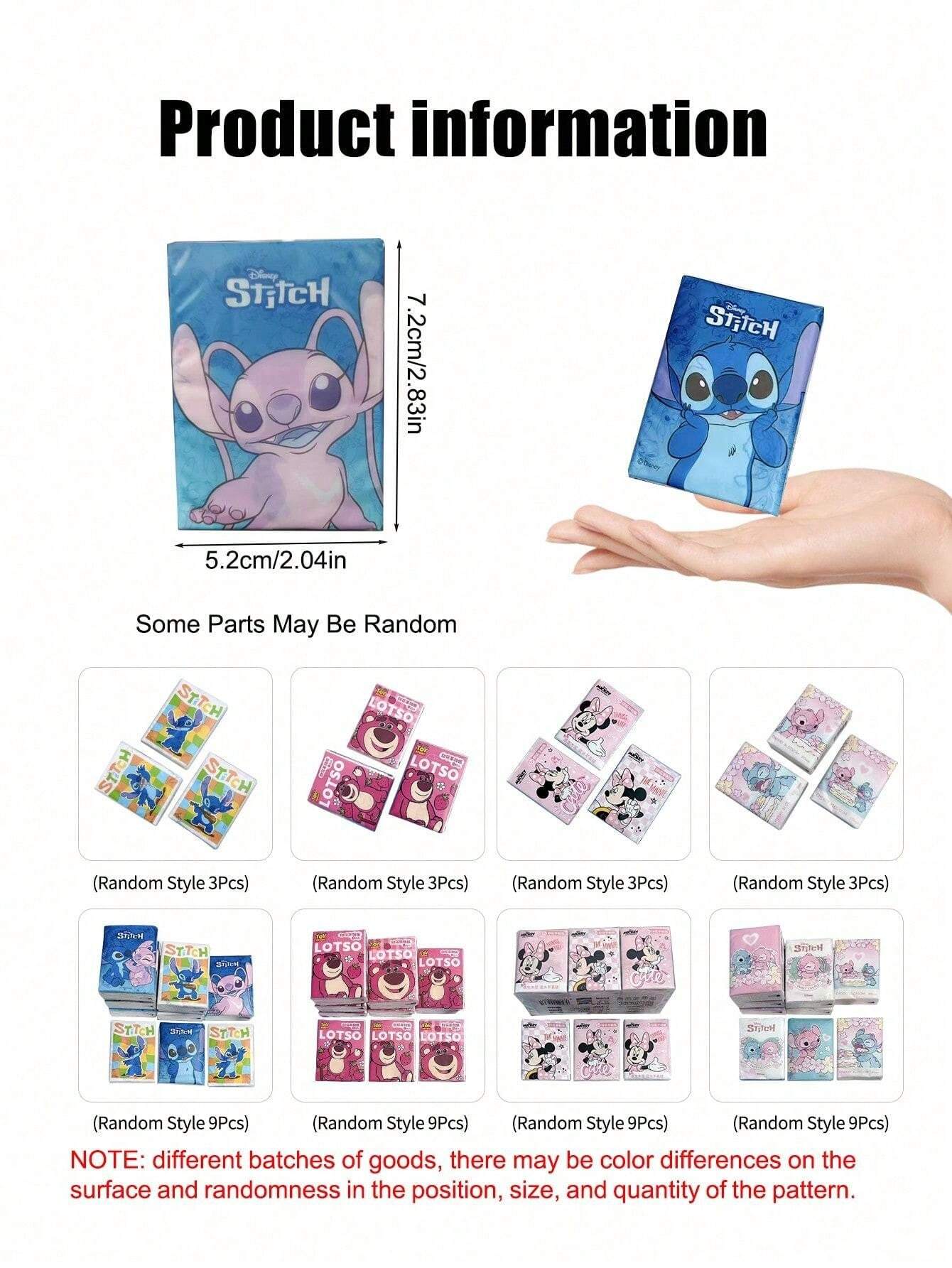 Lenço de papel genuíno com figura de anime/desenho animado Kawaii Lilo ...