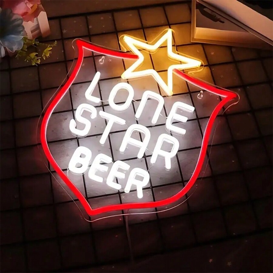 Lone Star Beer Neon Signs, Suitable For Art Deco In Wine Cellars, Bars ...