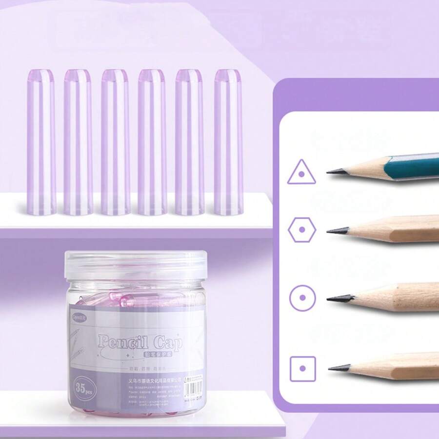 35pcs Pencil Toppers, Simple Transparent Extendable Pencil Caps, Pencil ...