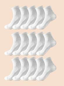 5pairs/15pairs Women's Solid Color Ankle Socks Breathable Moisture ...