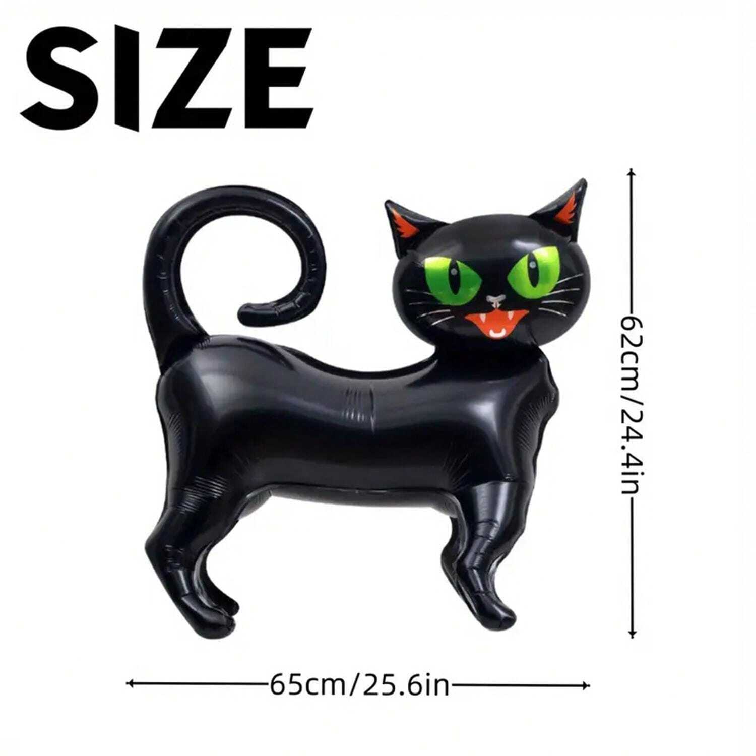 1/2pcs 65cm Standing Black Cat Balloons, Halloween Cat Balloons, Eye ...