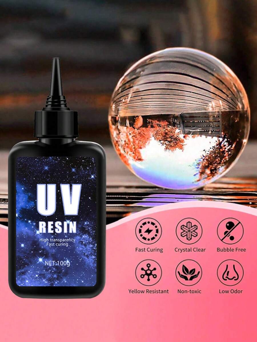 100g/200g/300g/400g/500g UV Resin High Viscosity Crystal Clear Thick UV Resin Kit, Quick-Curing ...