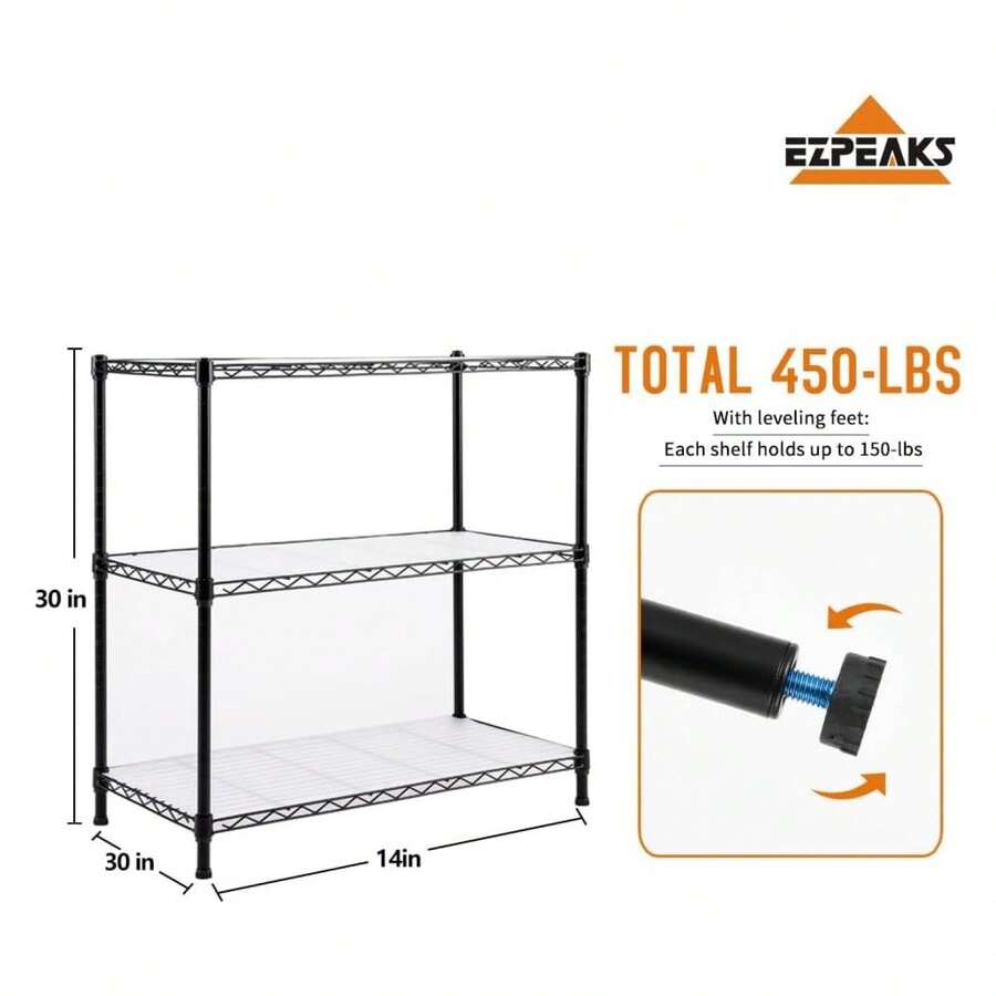2-Pack 3-Shelf Shelving Unit With 3-Shelf Liners, Adjustable Rack ...