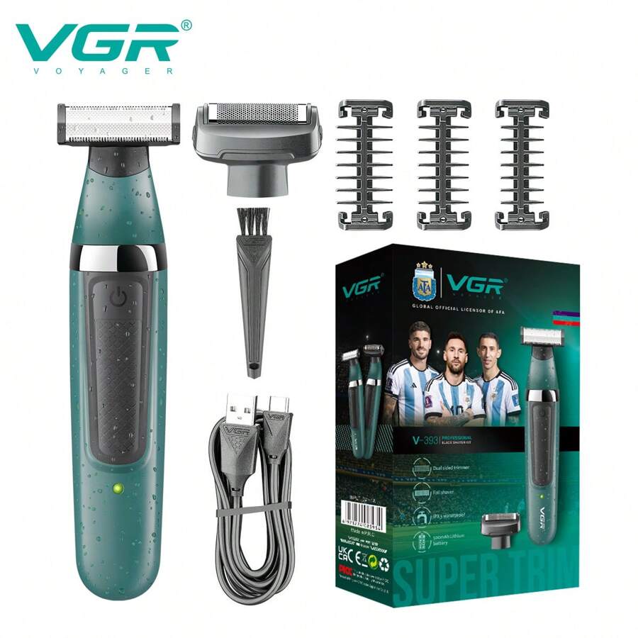 VGR V-393 Single Blade Shaver Kit Waterproof Professional Beard Trimmer Razor Rechargeable ...