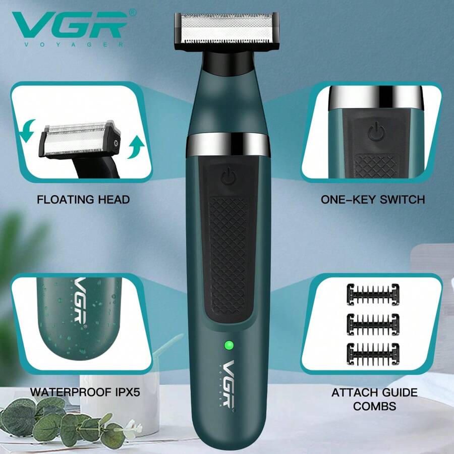 VGR V-393 Single Blade Shaver Kit Waterproof Professional Beard Trimmer Razor Rechargeable ...