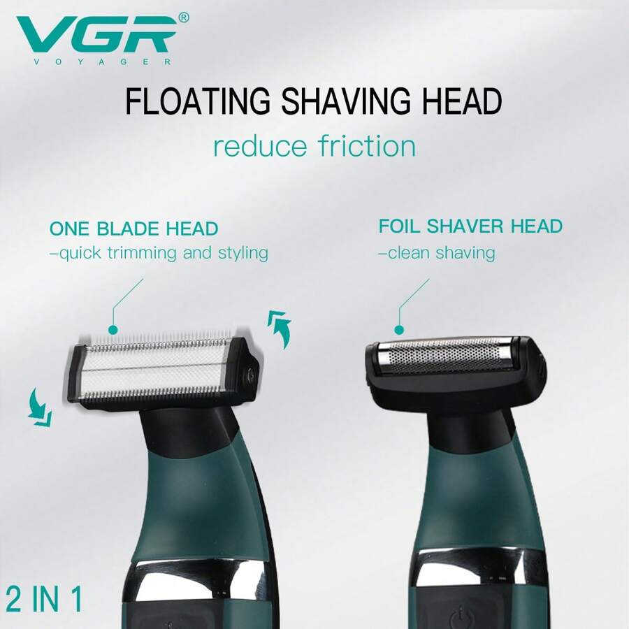 VGR V-393 Single Blade Shaver Kit Waterproof Professional Beard Trimmer Razor Rechargeable ...