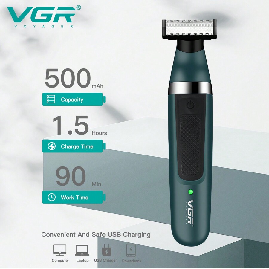 VGR V-393 Single Blade Shaver Kit Waterproof Professional Beard Trimmer Razor Rechargeable ...