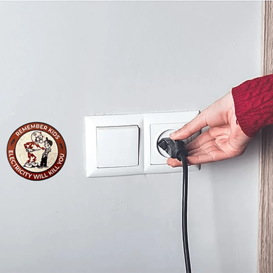 20pcs/Pack Red KWh Stickers, 4 Creative Design Safety Warning Stickers ...