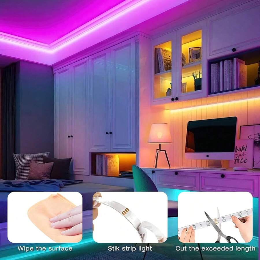 Led Strip Light 2M To 30M, Cuttable Led Light Strips With Smart App Control Remote, Music Sync ...