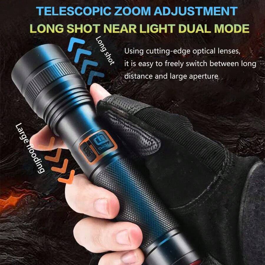 1pc Powerful 2000 Lumen White Laser Led Flashlights, Tactical Flash ...