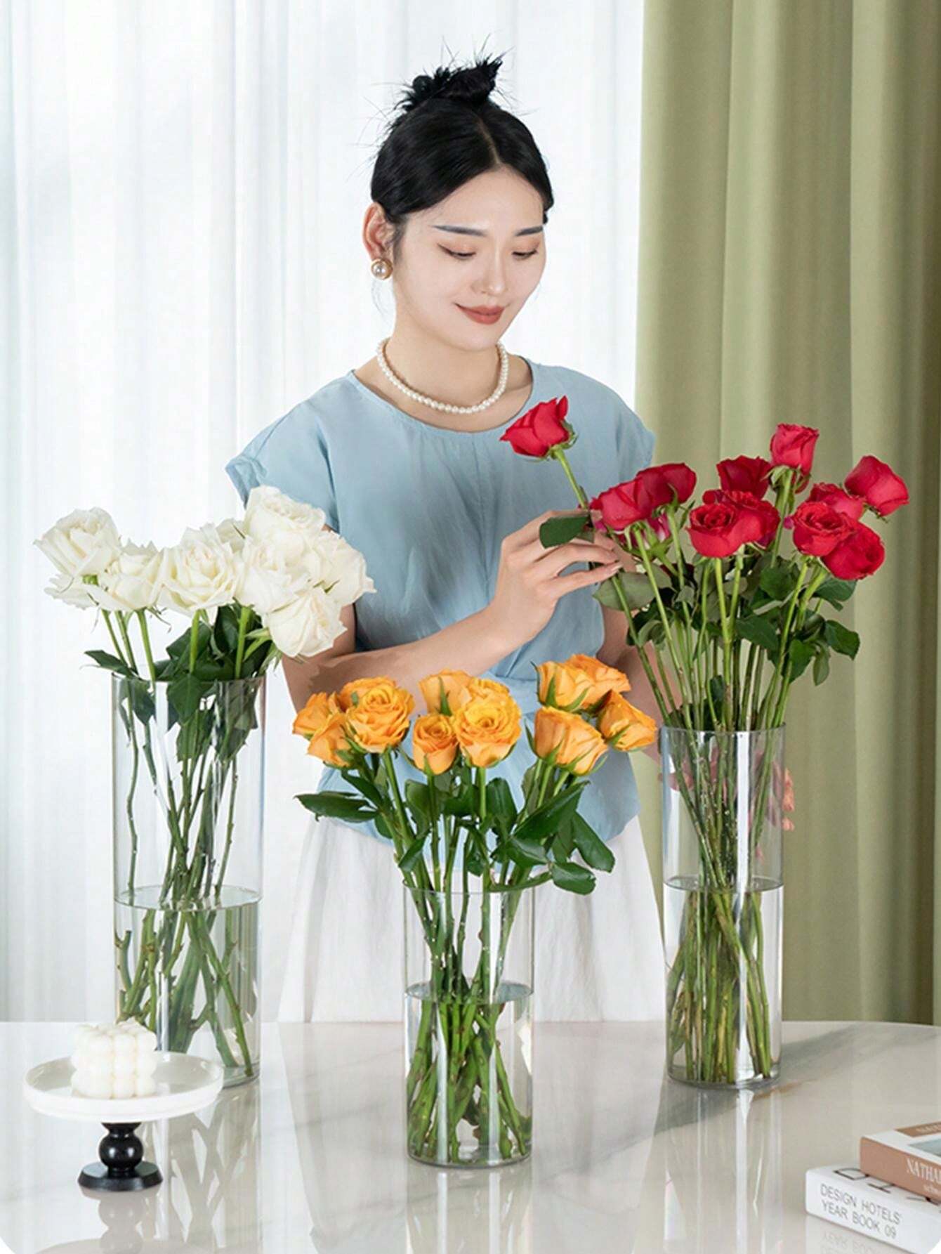 Plastic Transparent Flower Vase, High Transparency Imitation Glass ...