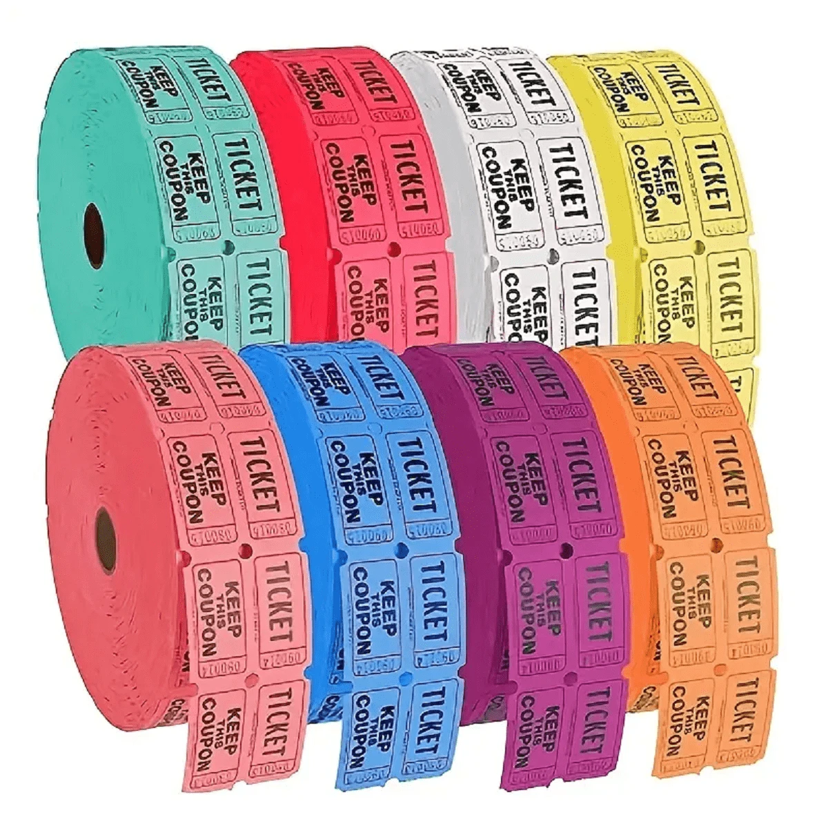 2000pcs/1000pairs Double Rolls Raffle Tickets - Premium Paper Admission ...