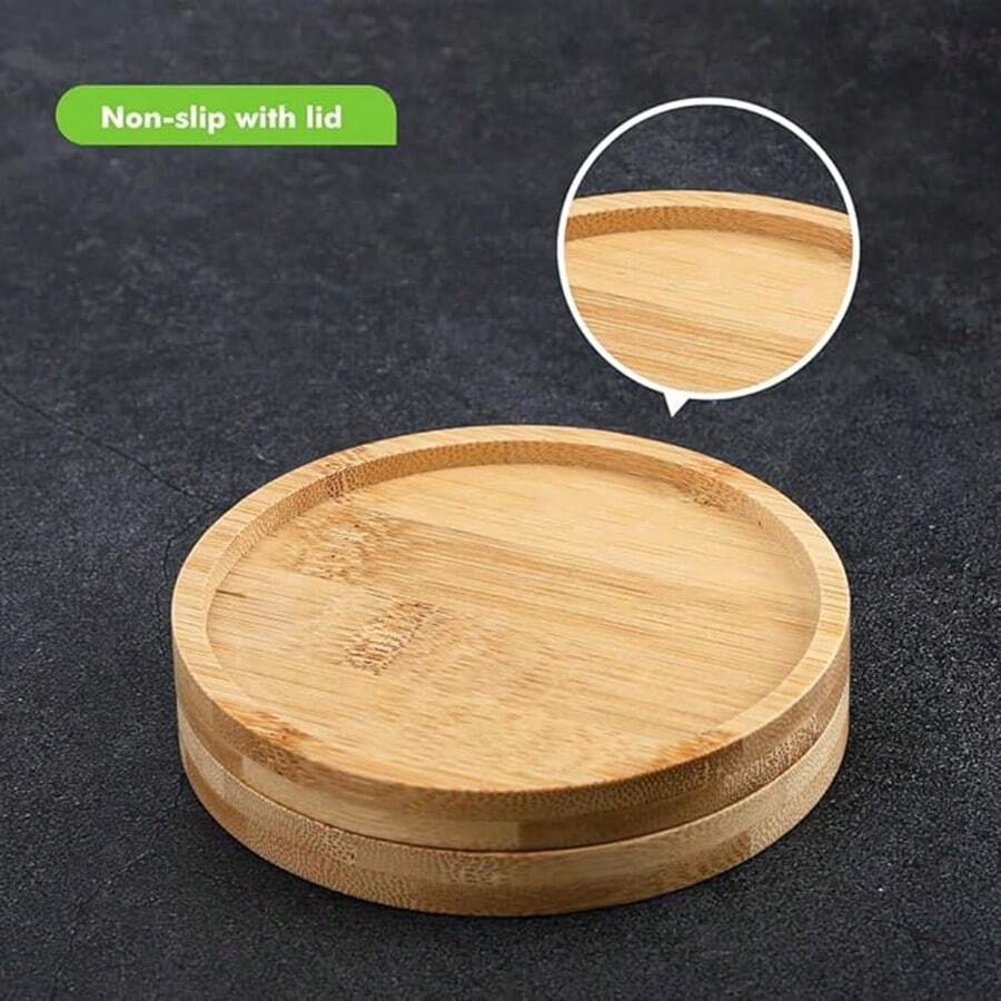 6pcs Bamboo Coasters Set With Holder, Suitable For Coffee Tables ...