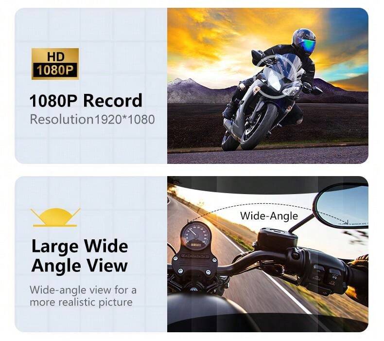 Q28-2X Motorcycle Helmet Bluetooth Intercom 1080P HD Ultra-Wide-Angle ...