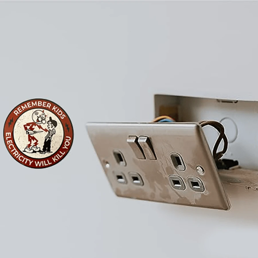 20pcs/Pack Red KWh Stickers, 4 Creative Design Safety Warning Stickers ...