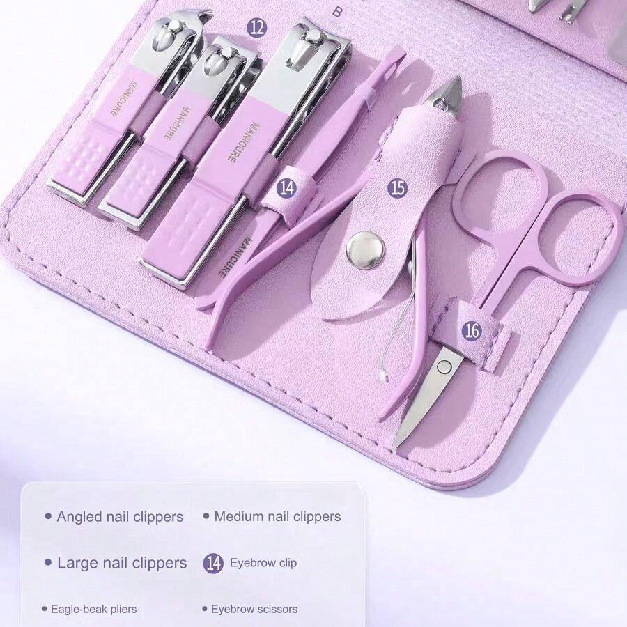 16in1 Nail Repair Tool Kit, Purple Color, Including Cuticle Nipper ...