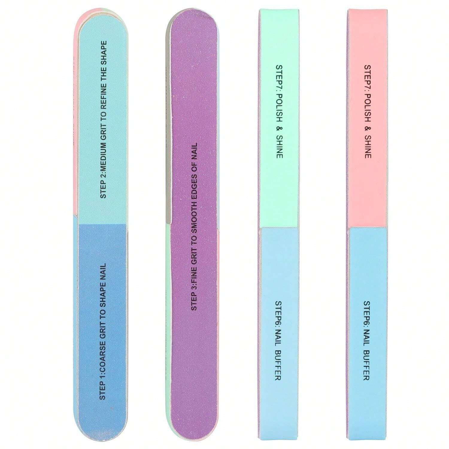 10 Pieces Of 7 Way Nail File And Buffer Professional Nail Polishing