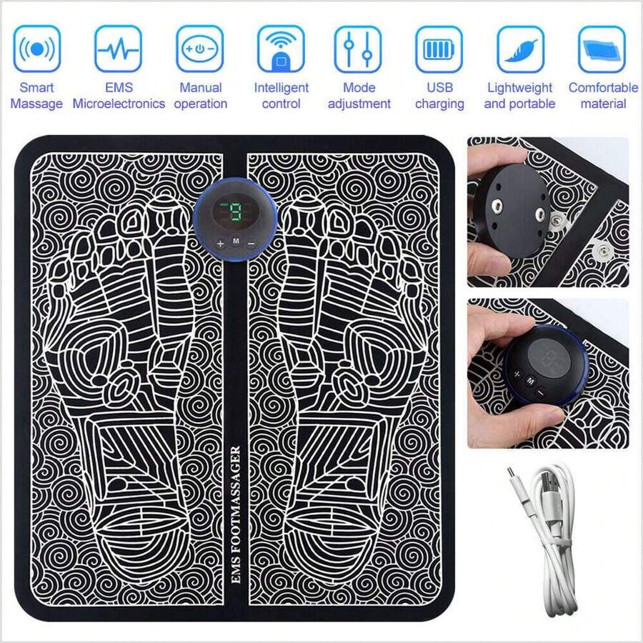 Portable Electric Foot Massager Pad Muscle Stimulator Blood Circulation ...