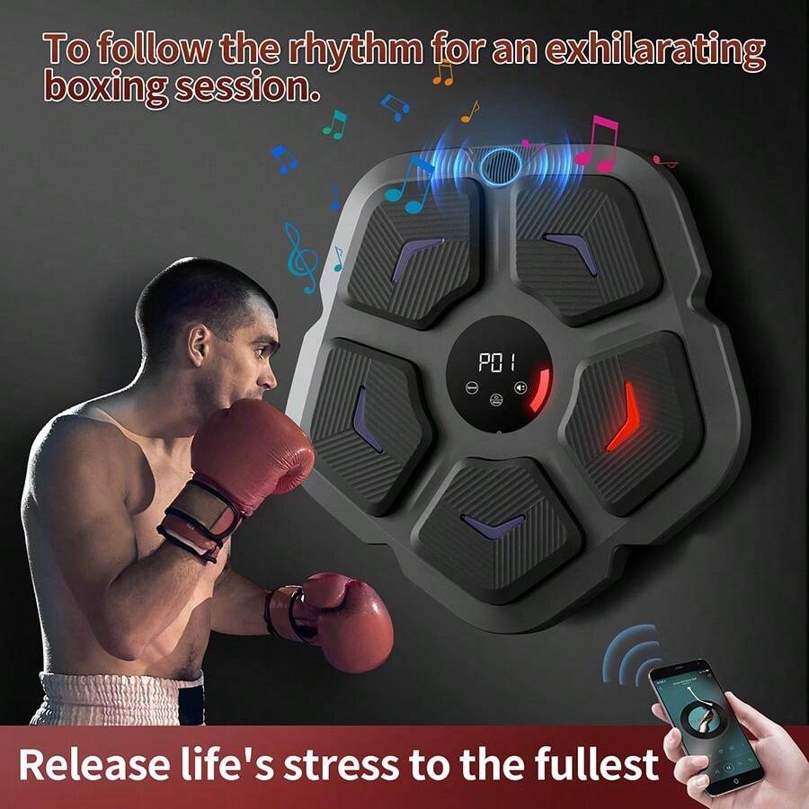Boxing Reflex Ball Puncher Bag With Smart Music, Wall Mounted Boxing ...