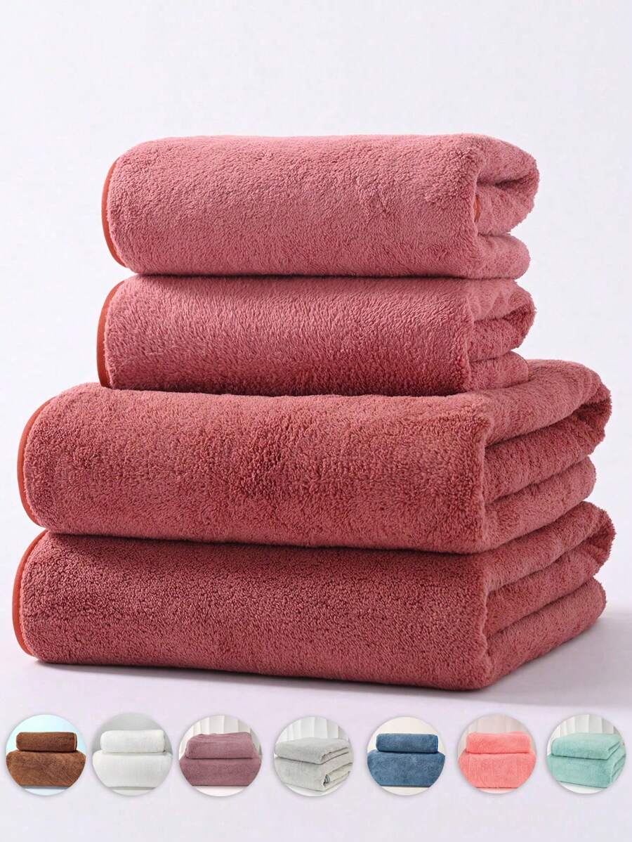 Coral Fleece Soft, Comfortable, Quick-Drying And Simple Solid Color ...