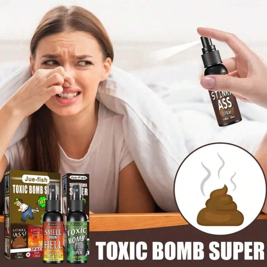 3pcs Stink Fart Spray April Fool's Day Prank Liquid Toy Spoof Smell Entertainment Poop Bomb ...