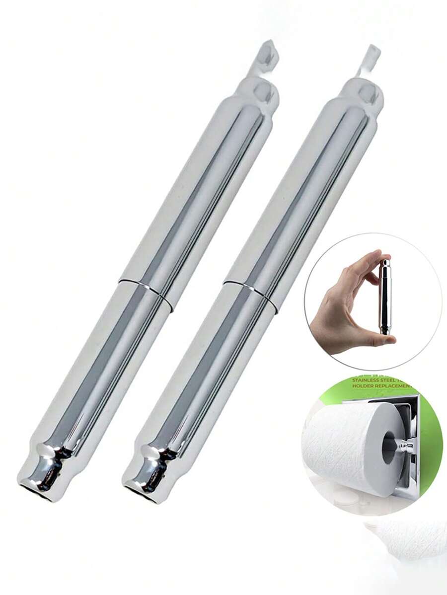 Stainless Steel Toilet Paper Holder With Extendable Telescopic Rod ...
