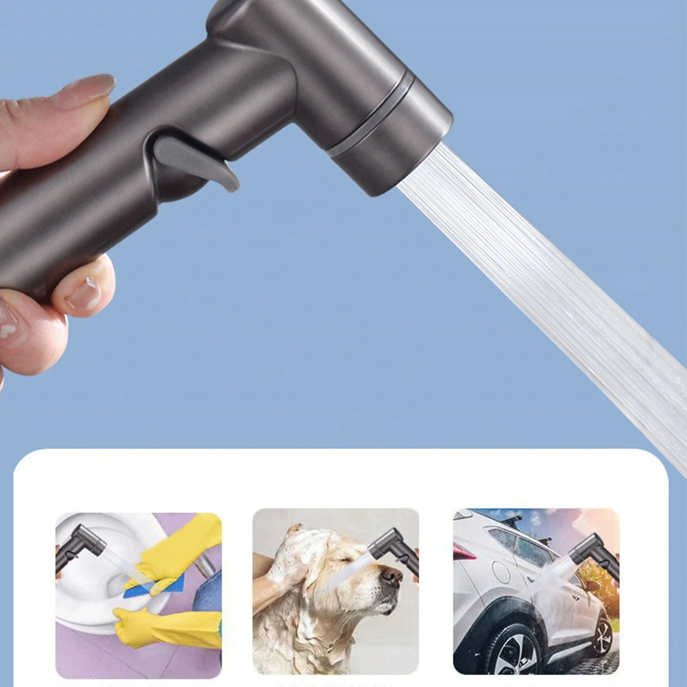 Toilet Partner Gun Grey Spray Gun Space-Saving Flushing Set Bathroom ...
