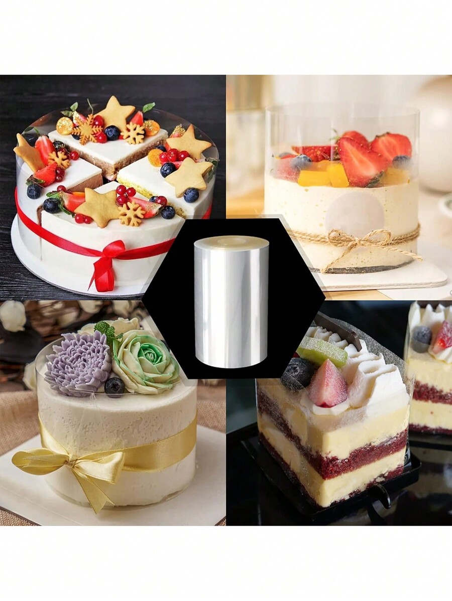 1pc Transparent Acetate Cake Collar,Transparent Cake Rolls,Elegant Cake ...