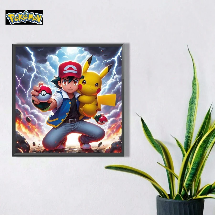 pokemon Diamond Painting Kit With Round Diamonds, Frameless Set | SHEIN USA