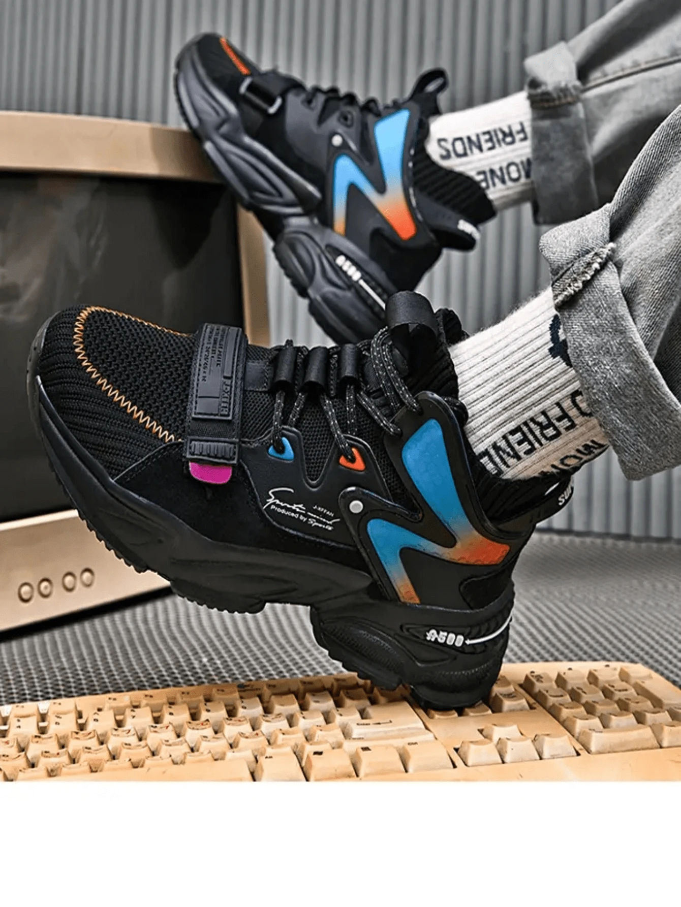 Chunky Sneakers Men Ins Trendy Height Increasing Thick Soled Sports ...