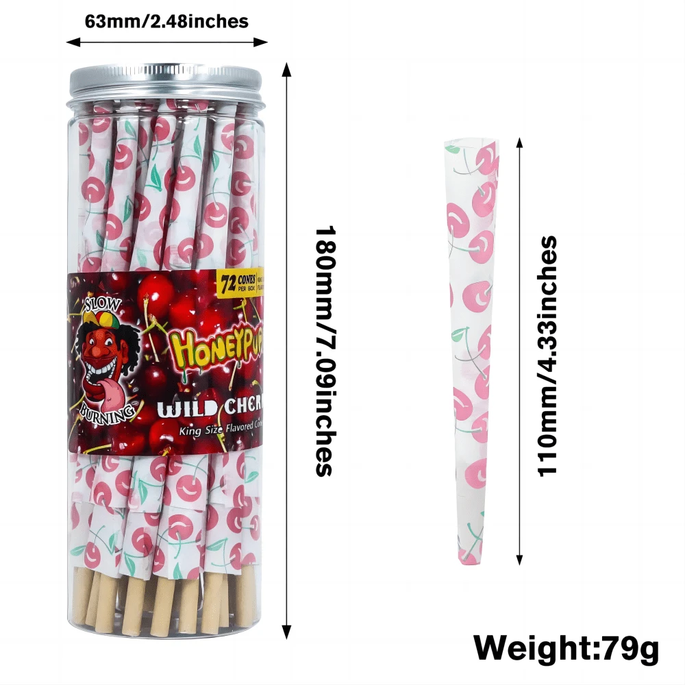 72pcs Flavored Rolling Papers, Fruits Flavors Pre Rolled Cones, King ...