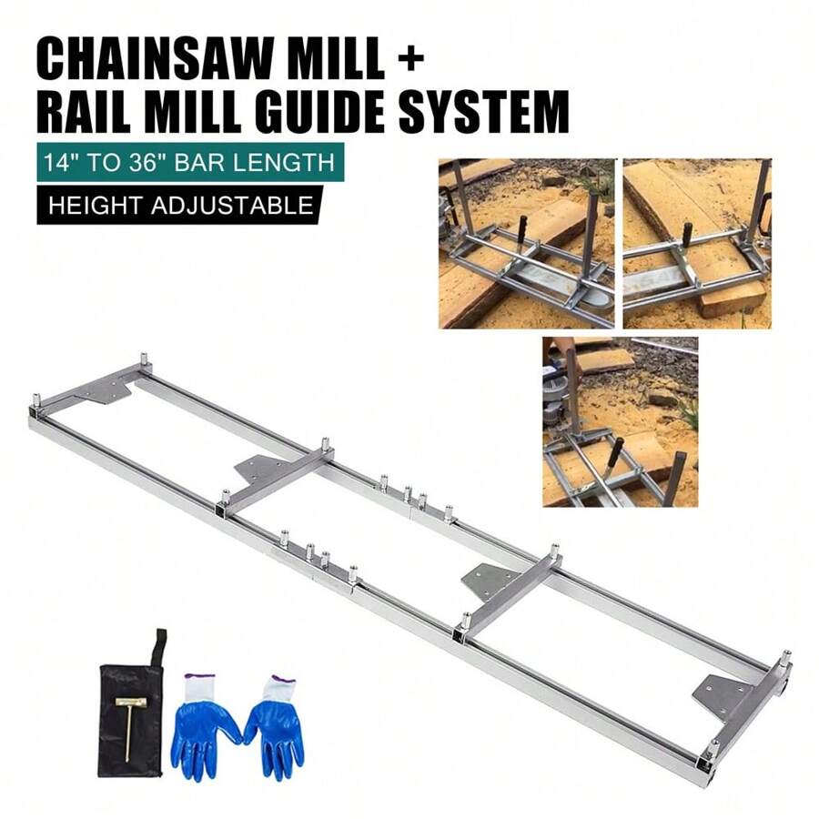 9 FT Rail Mill Guide System+ Crossbar Kits Aluminum Chainsaw Mill Rail ...
