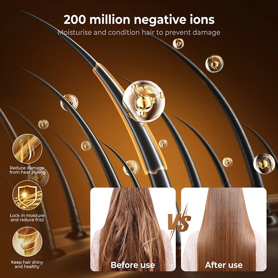 2-In-1 Curling & Straightening Hair Styler - Spiral Design Rotating ...