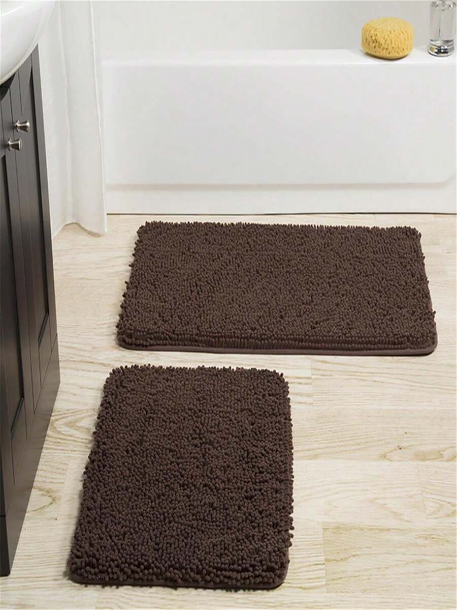 Unbeatablesale Lavish Home 67-18-C Memory Foam Shag Bath Mat, Chocolate ...
