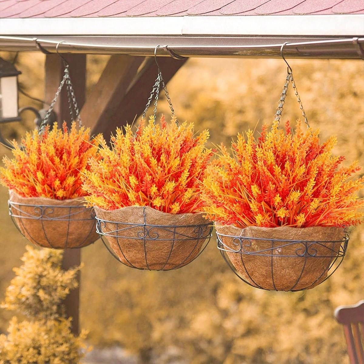 6 Lots de plantes artificielles Herbe de singe extérieure avec fleurs ...