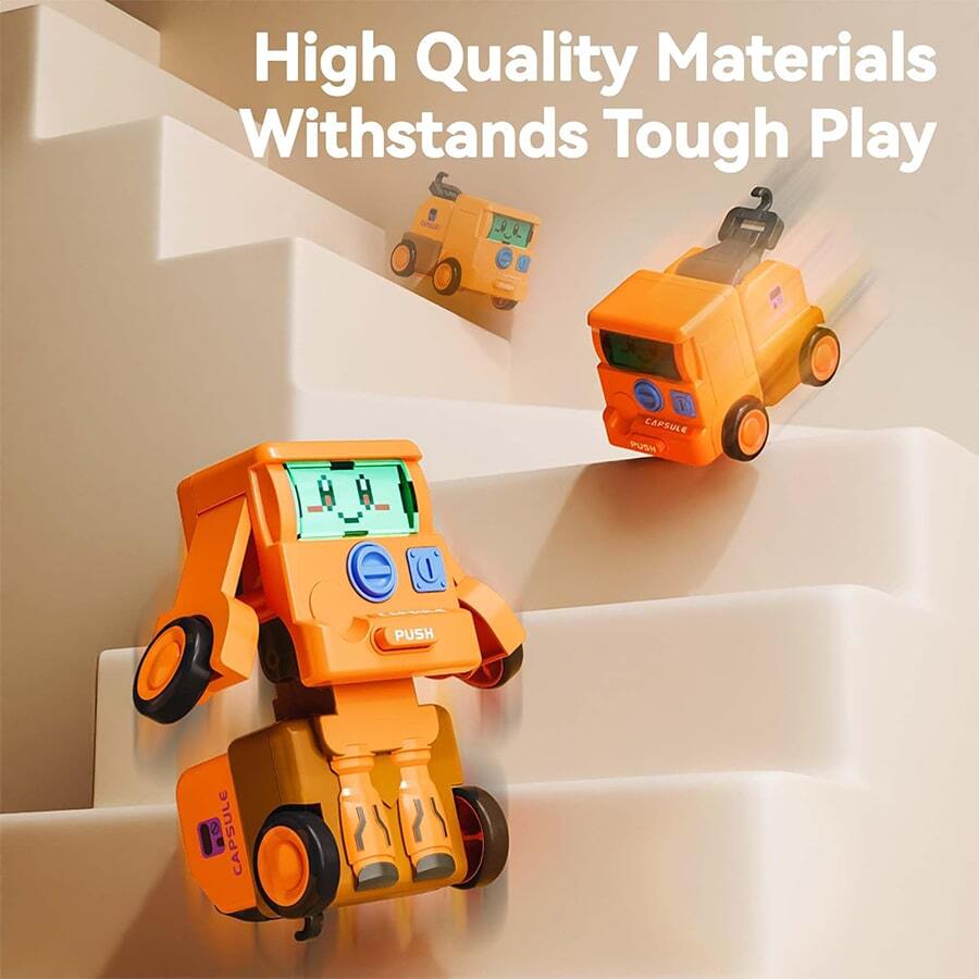 Children's Rotating Collision Transformable Robot Car Toys Set, Random ...