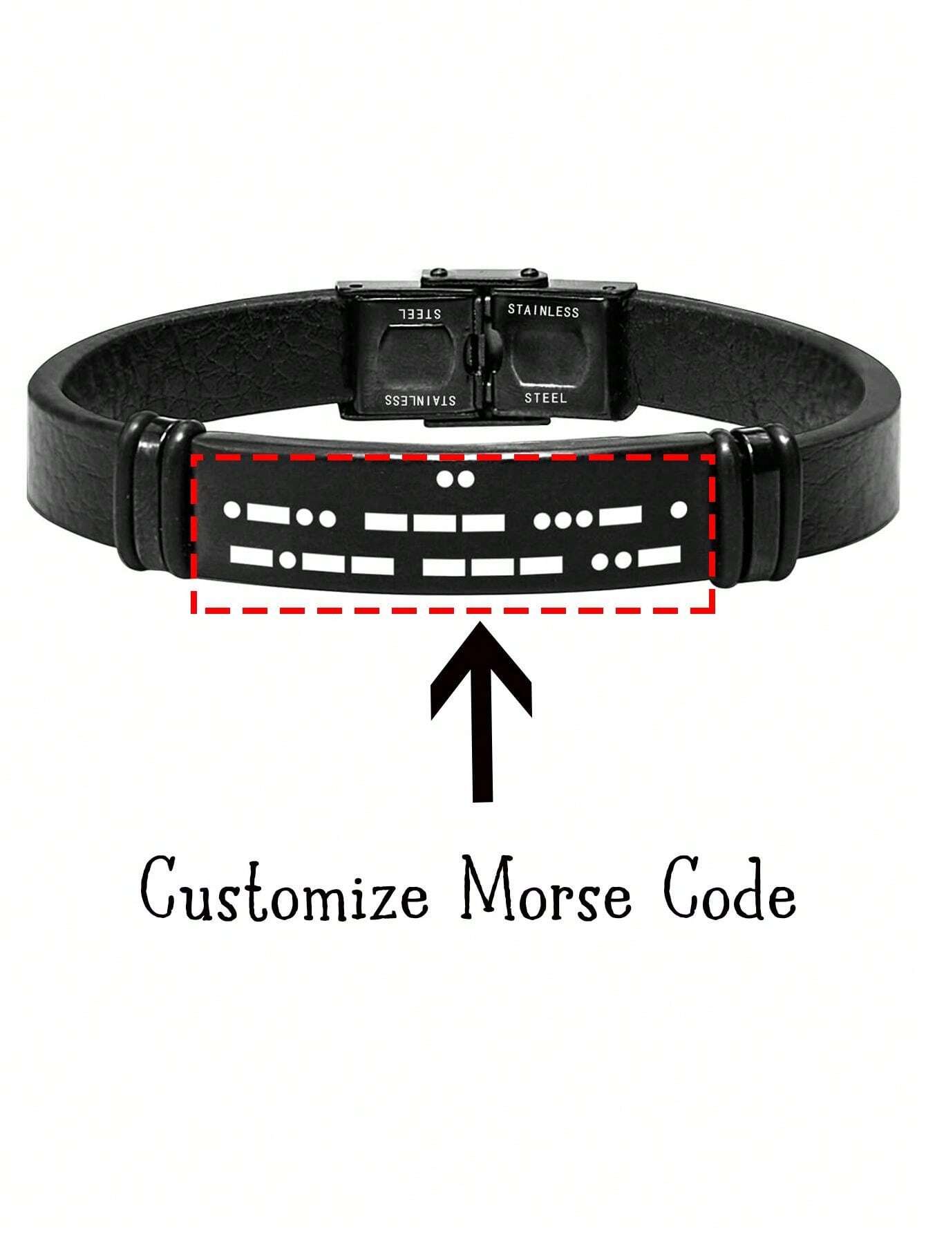 Personalized Morse Code Men Bracelet Secret Code Bracelet Engrave ...