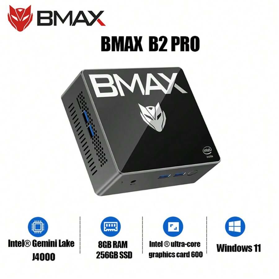 BMAX BMAX B2 Pro Mini PC Windows 11 PC All In One HDMI Intel N4100 8GB RAM 256GB SSD Intel UHD ...