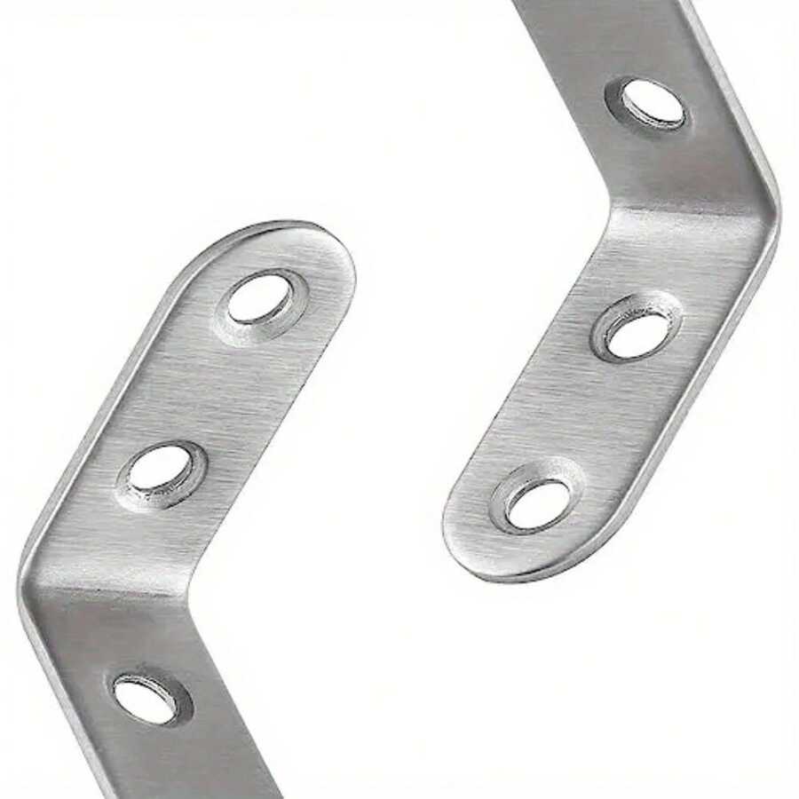 12pcs Heavy-Duty Stainless Steel Corner Brackets - Reinforced Right ...