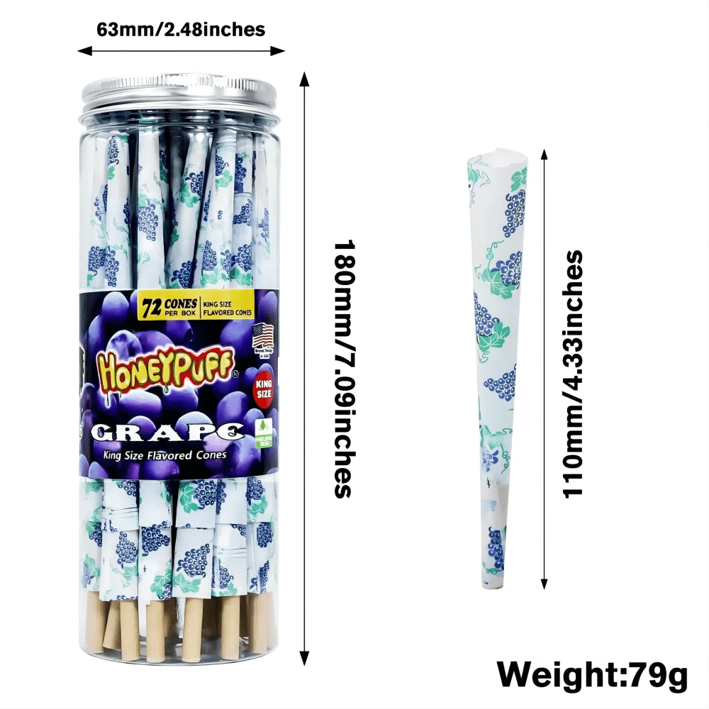 72pcs Flavored Rolling Papers, Fruits Flavors Pre Rolled Cones, King ...