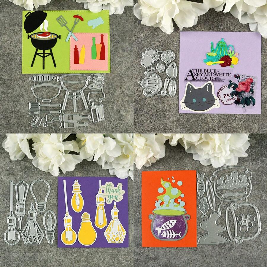 Moule de pochoir en acier au carbone, 1 pièce, avec grille de Barbecue ...