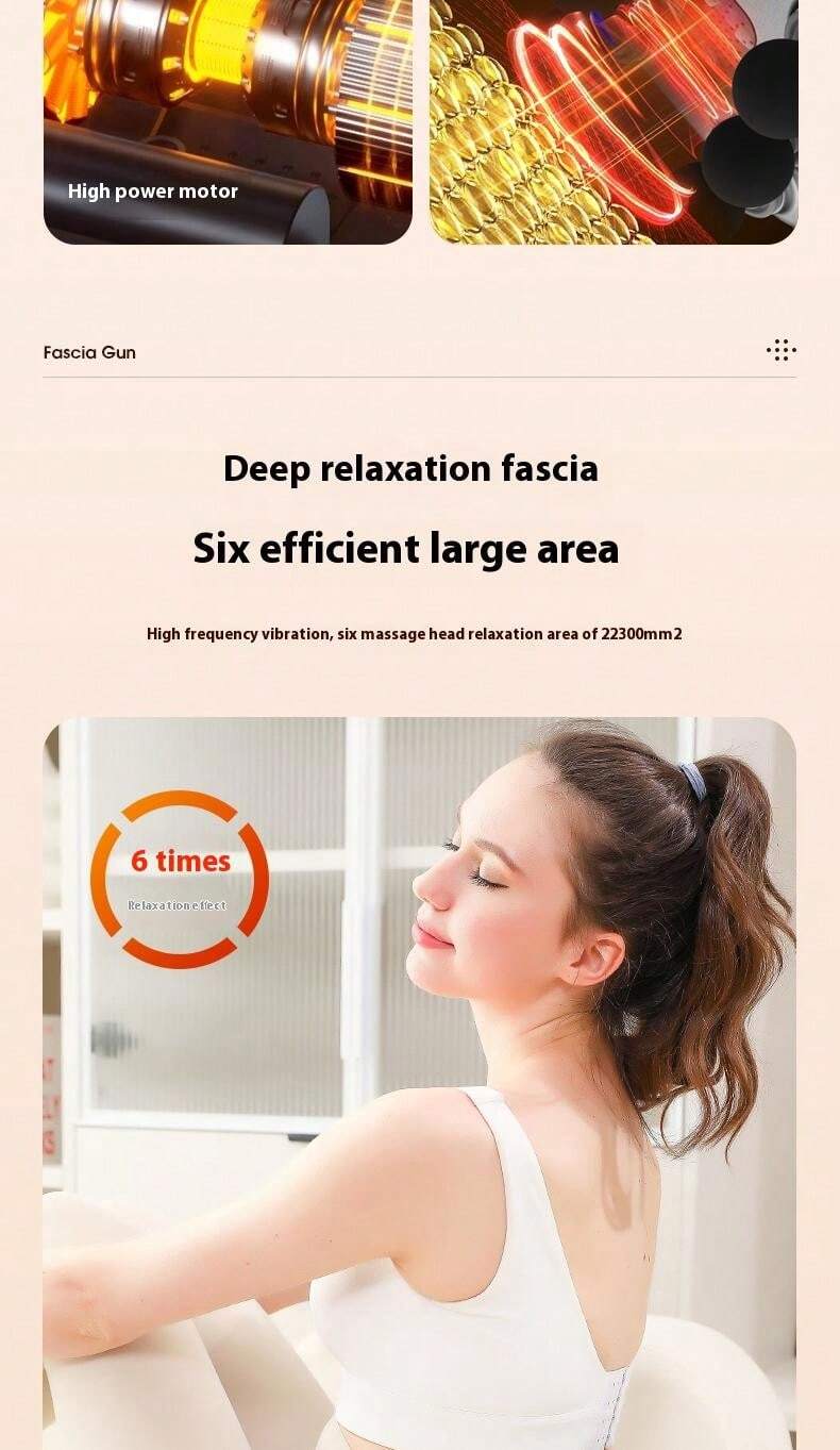 6-Heads Fascia Gun Professional Muscle Vibration Deep High-Frequency ...