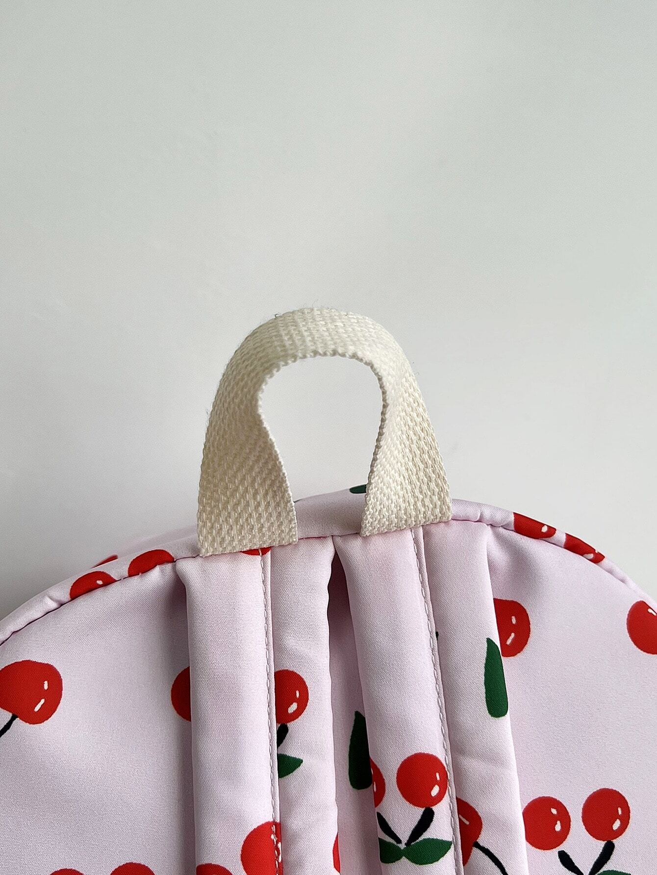 Cherry Patterned Backpack With Multiple Zippers And Charms, Campus ...