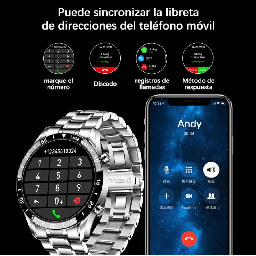 Smartwatch, Correa Plateada, Multifunción, Resistente al Agua | Moda de ...