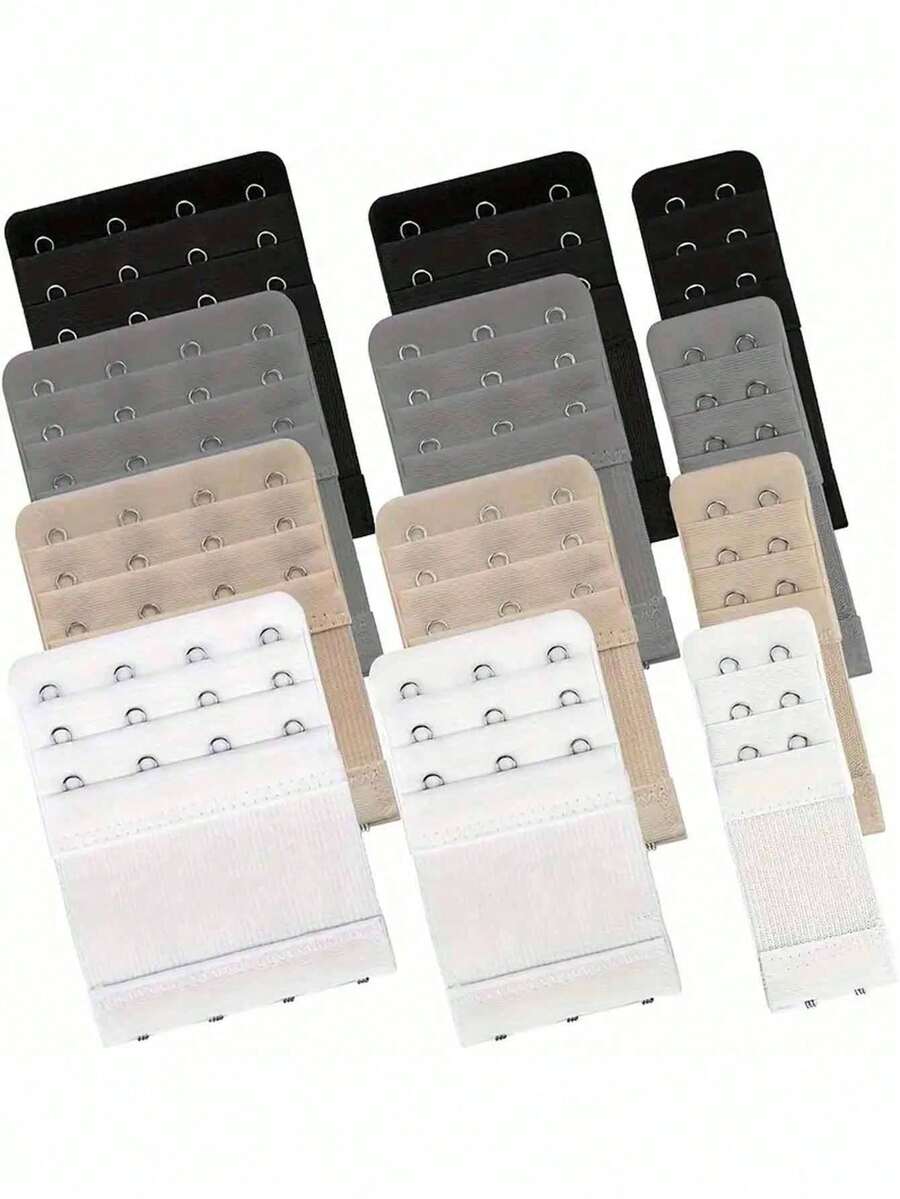 3/12Pcs Stretch Bra Buckle Underwear Extension Buckle 2/3/4 Hook Buckle ...
